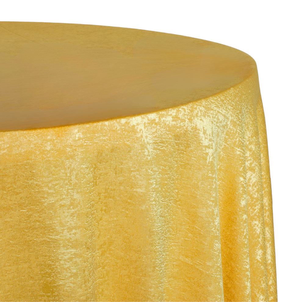 Crinkle Shimmer 132" Round Tablecloth - Gold - CV Linens™