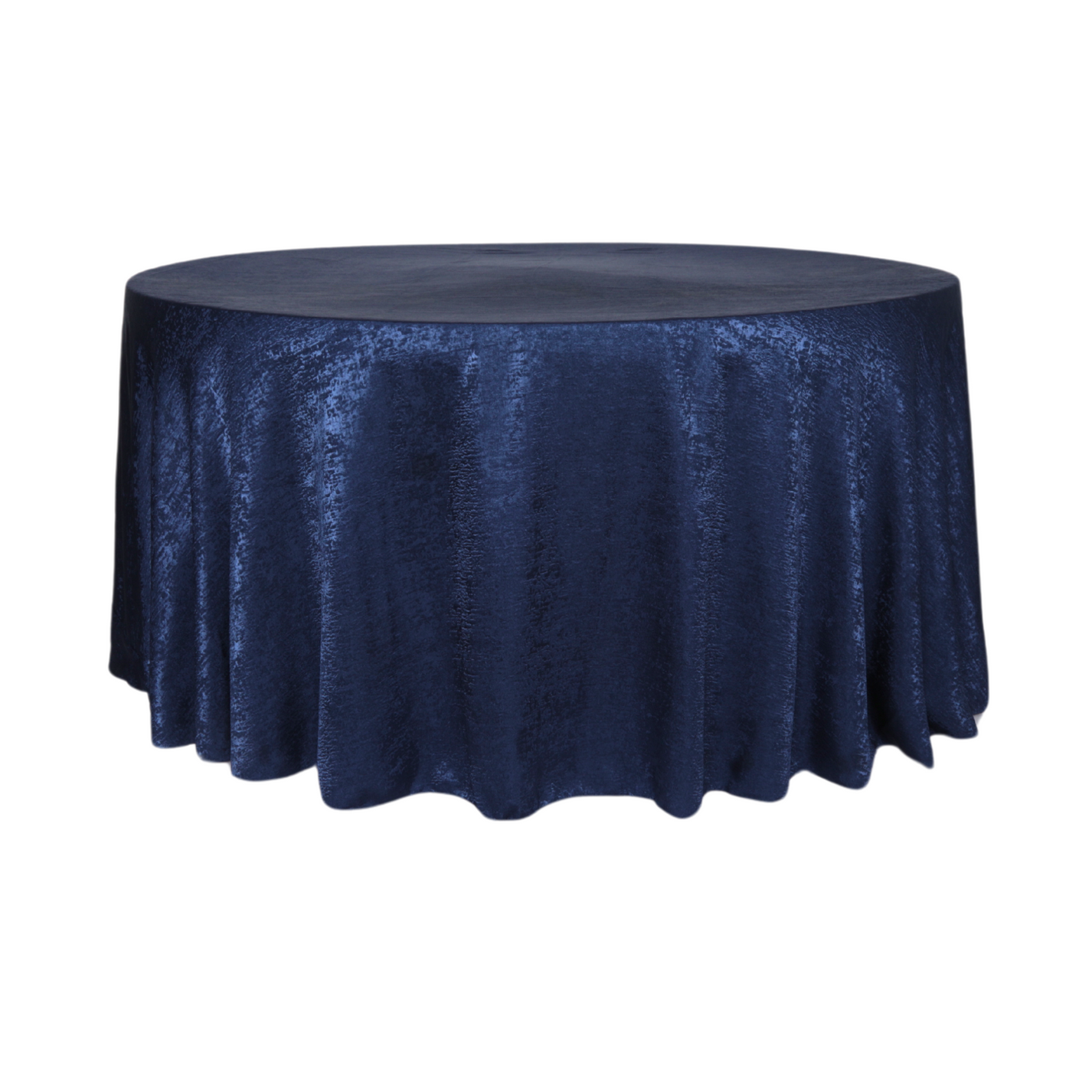 Crinkle Shimmer 120" Round Tablecloth - Navy Blue - CV Linens™