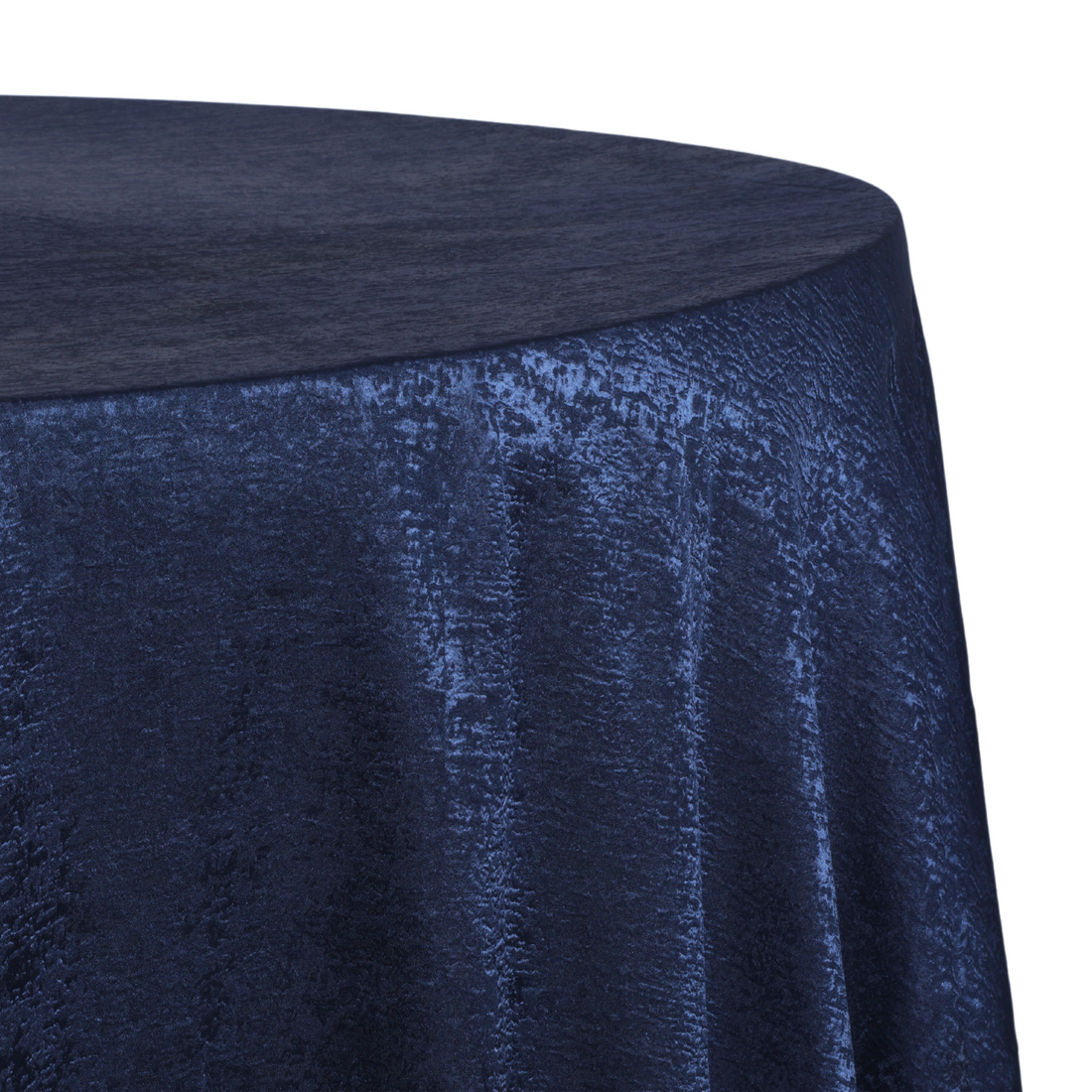 Crinkle Shimmer 132" Round Tablecloth - Navy Blue– CV Linens
