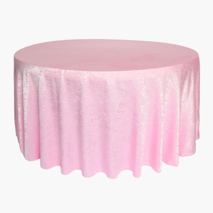 Crinkle Shimmer 132" Round Tablecloth - Pink - CV Linens