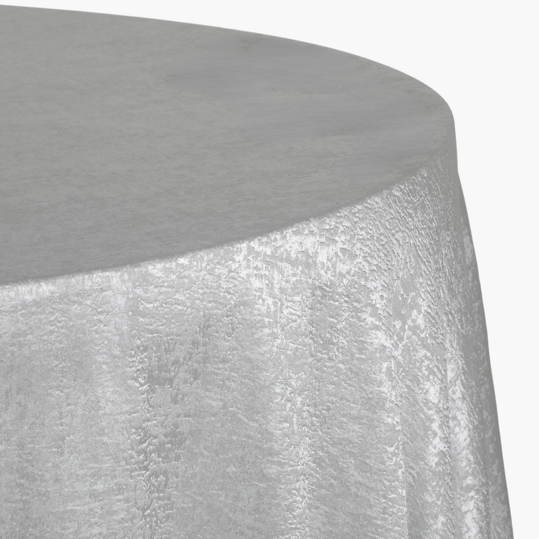 Crinkle Shimmer 132" Round Tablecloth - Silver - CV Linens