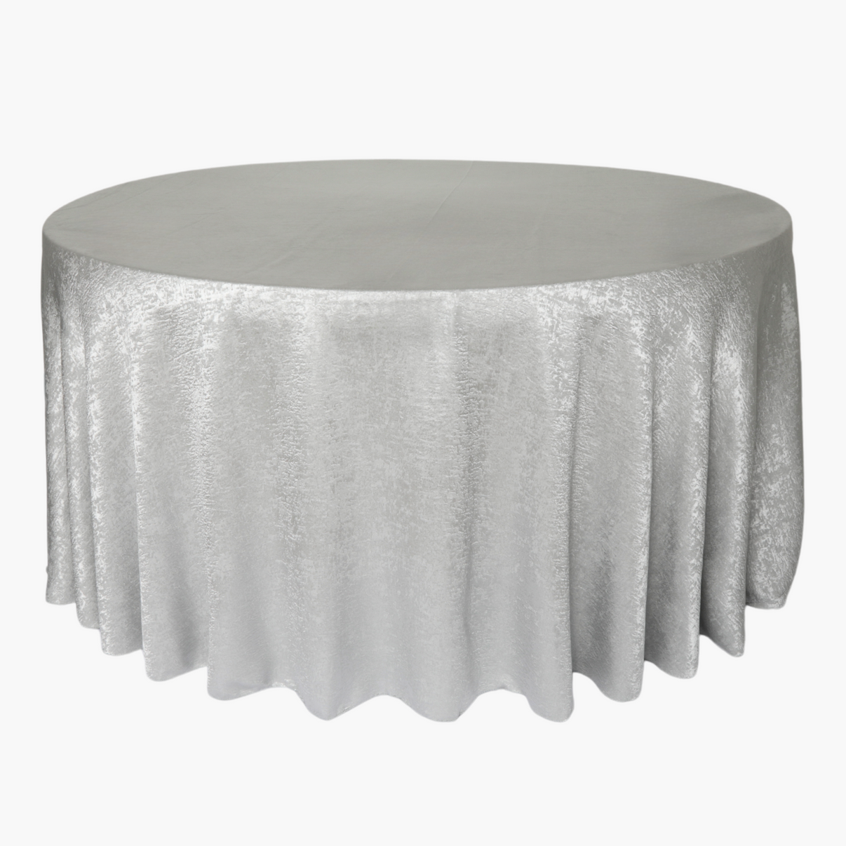 Crinkle Shimmer 132" Round Tablecloth - Silver - CV Linens™