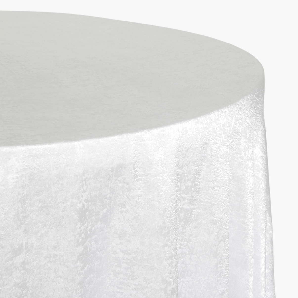 Crinkle Shimmer 132" Round Tablecloth - White - CV Linens