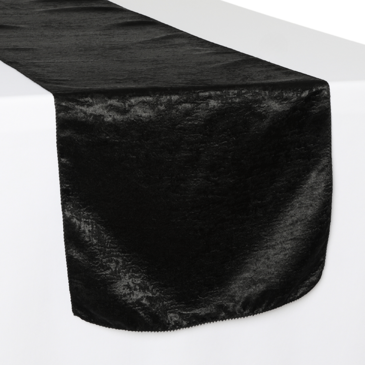 Wholesale Crinkle Shimmer Table Runners Black - CV Linens