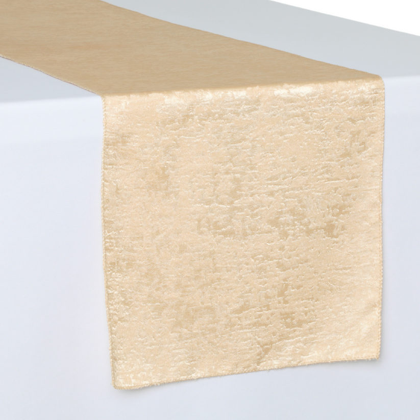 Wholesale Crinkle Shimmer Table Runners Champagne - CV Linens