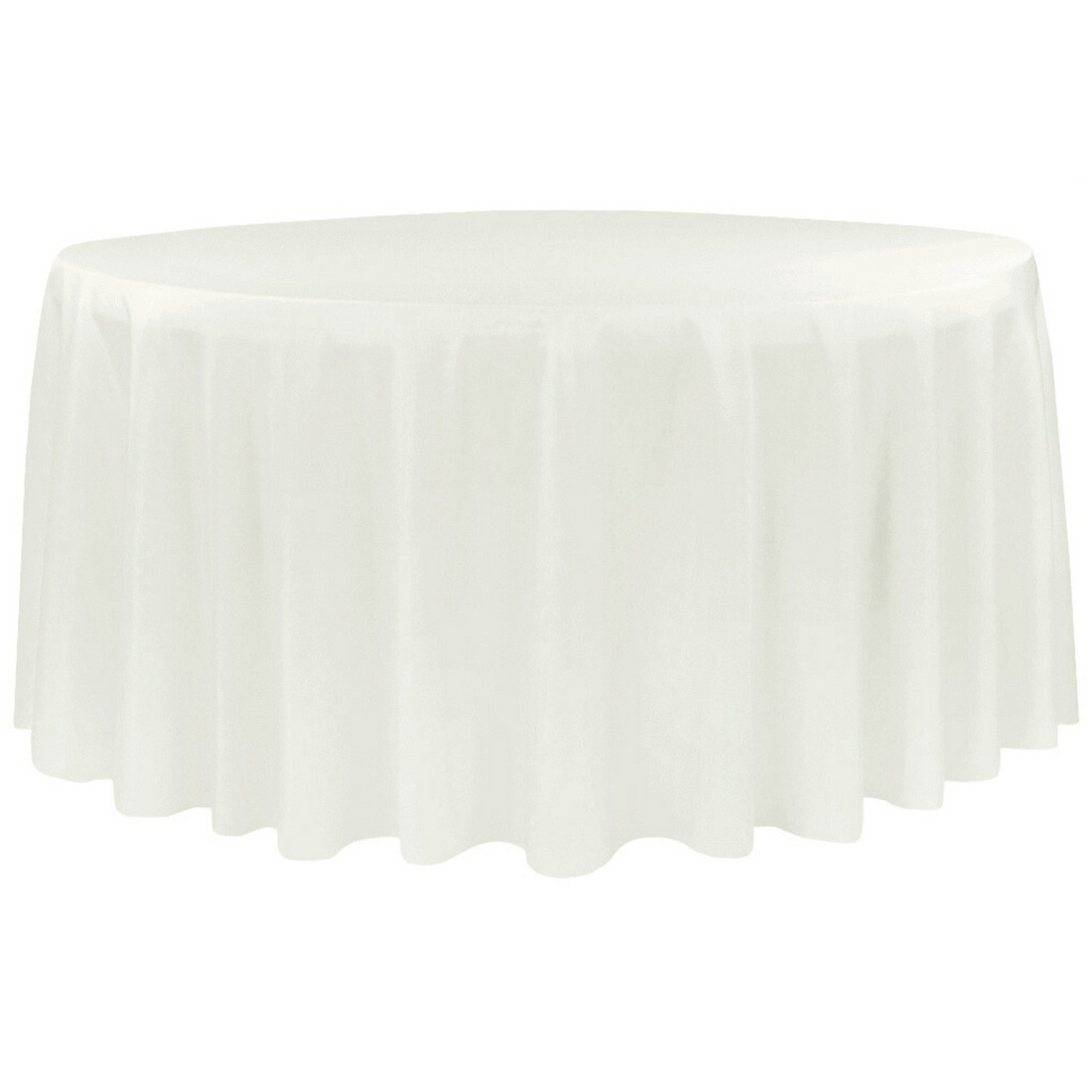 Economy Polyester Tablecloth 120" Round - Light Ivory/Off White - CV ...