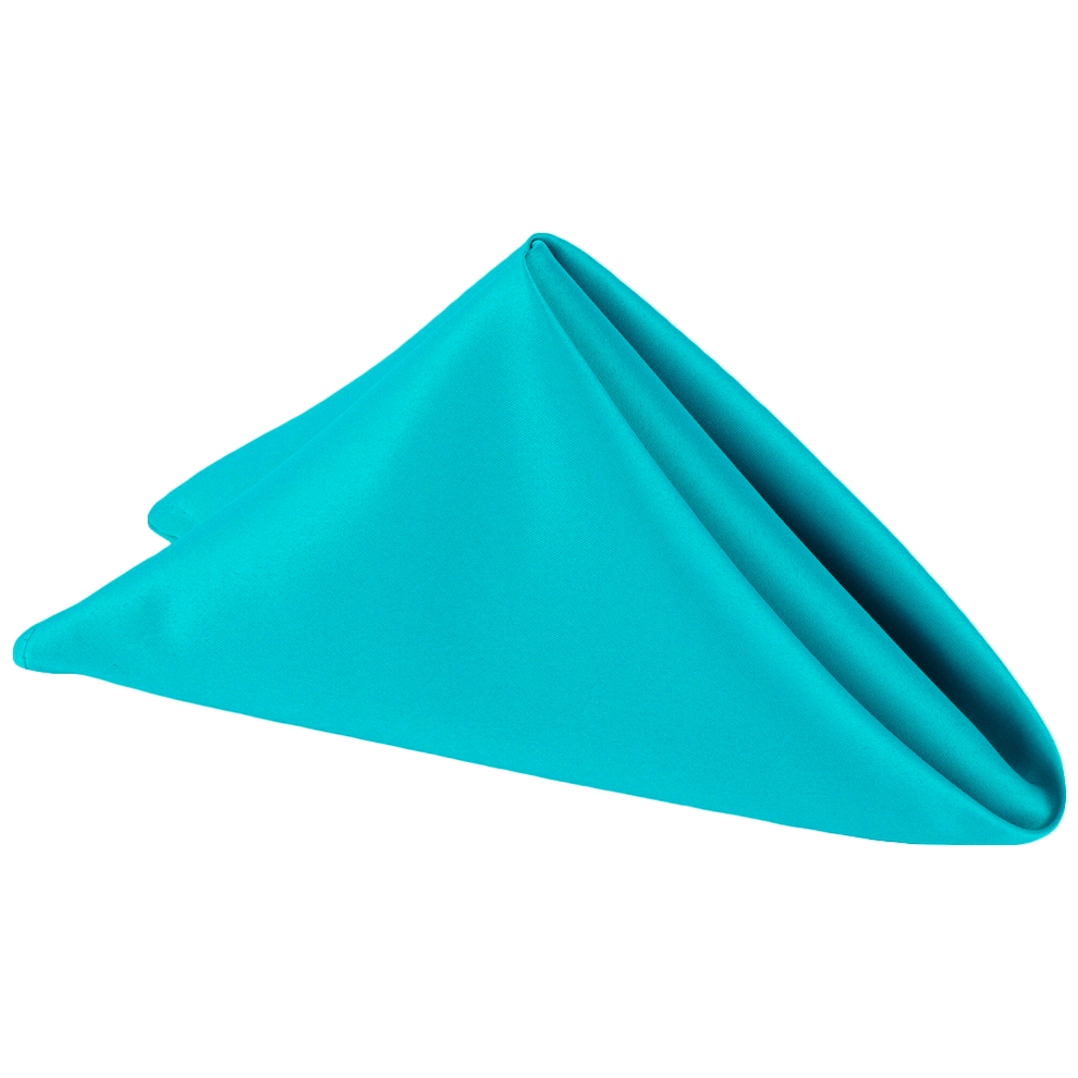 Lamour Satin Napkin 20 x 20 inch Turquoise at CV Linens
