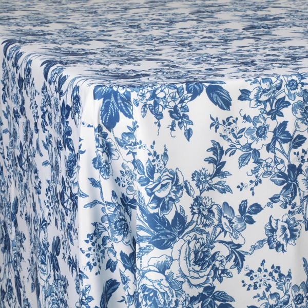 Blue 90"x132" French Toile Rectangular Tablecloth– CV Linens