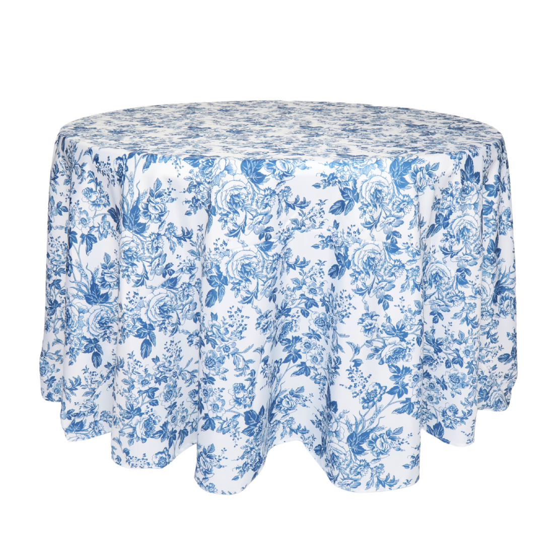 French Toile 108" Round Tablecloth - Blue - CV Linens™