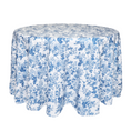 French Toile 120” Round Tablecloth Blue - CV Linens™