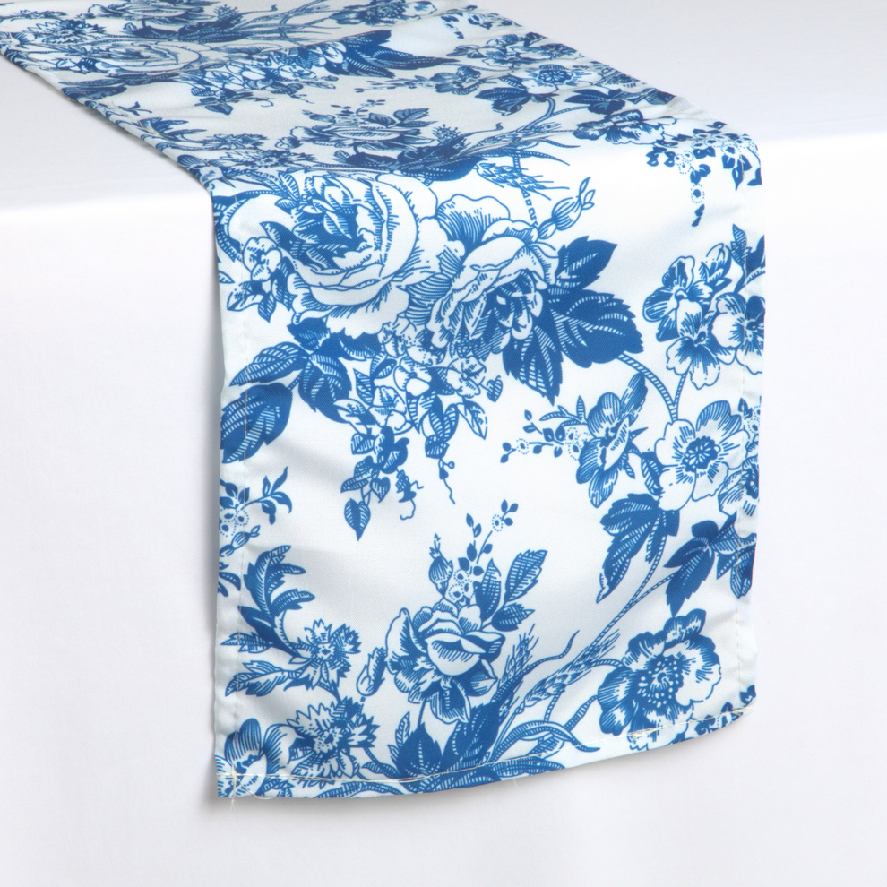 French Toile Table Runner - Blue - CV Linens™