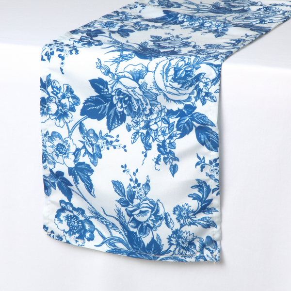 French Toile Table Runner - Blue– CV Linens