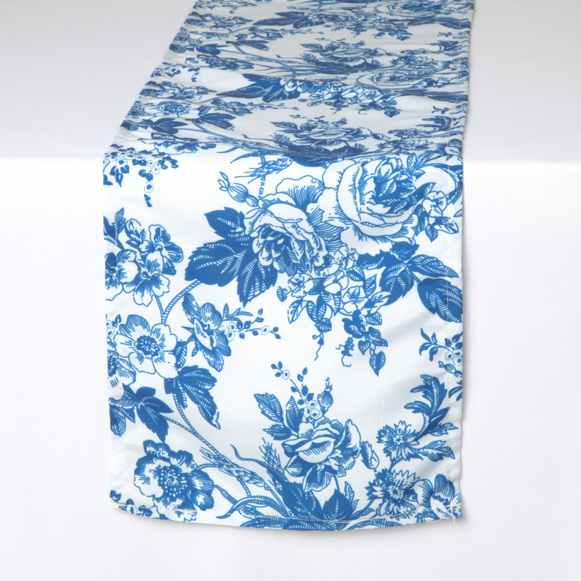 French Toile Table Runner - Blue– CV Linens