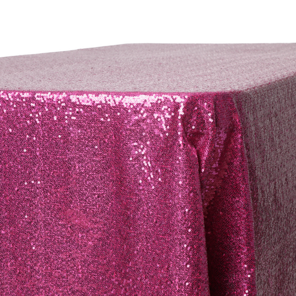 Glitz Sequin 90"x156" Rectangular Tablecloth - Magenta– CV Linens