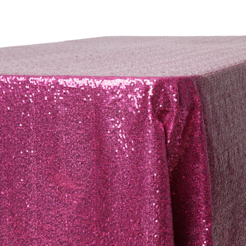 Glitz Sequin 90"x132" Rectangular Tablecloth - Magenta– CV Linens