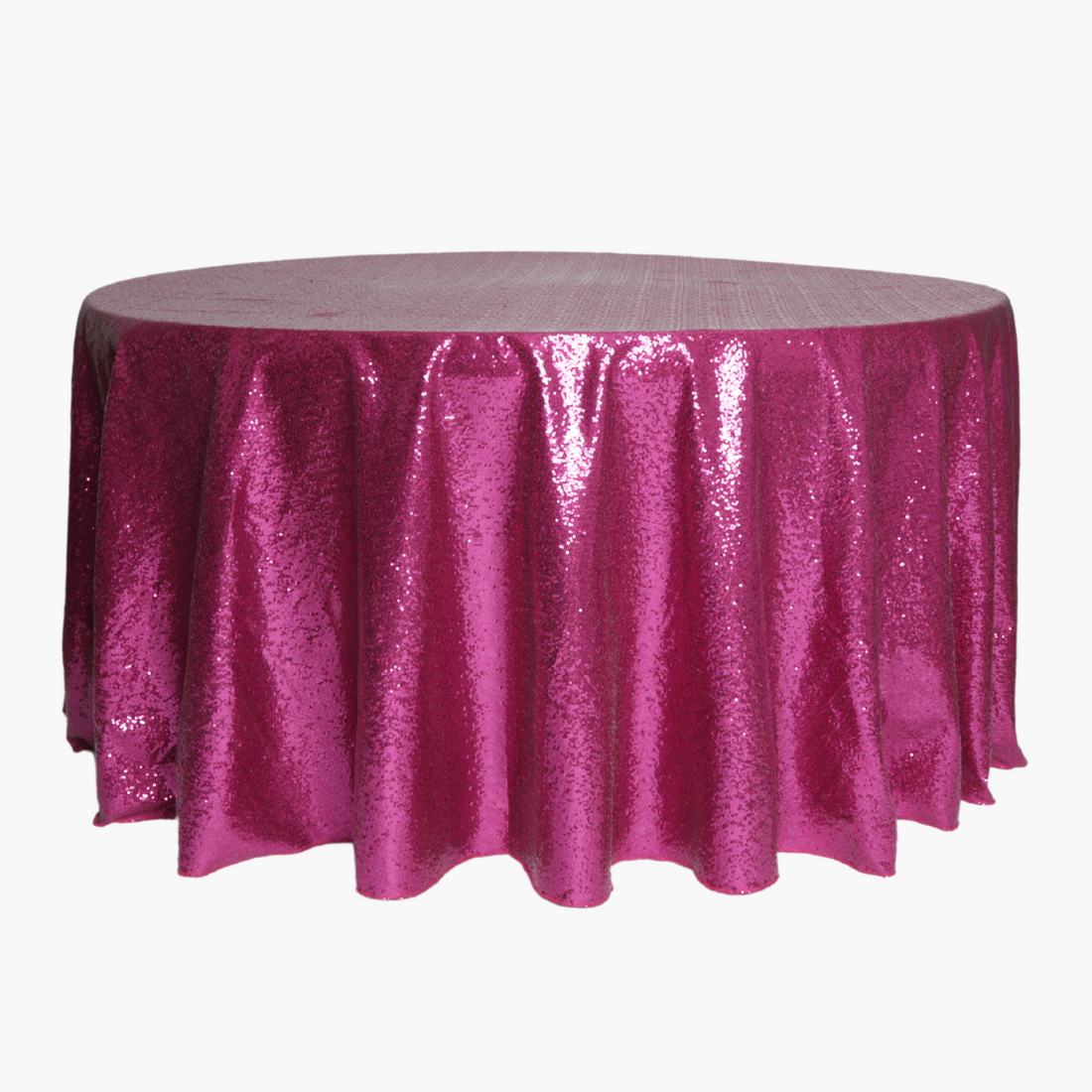 Glitz Sequins 132" Round Tablecloth - Magenta– CV Linens