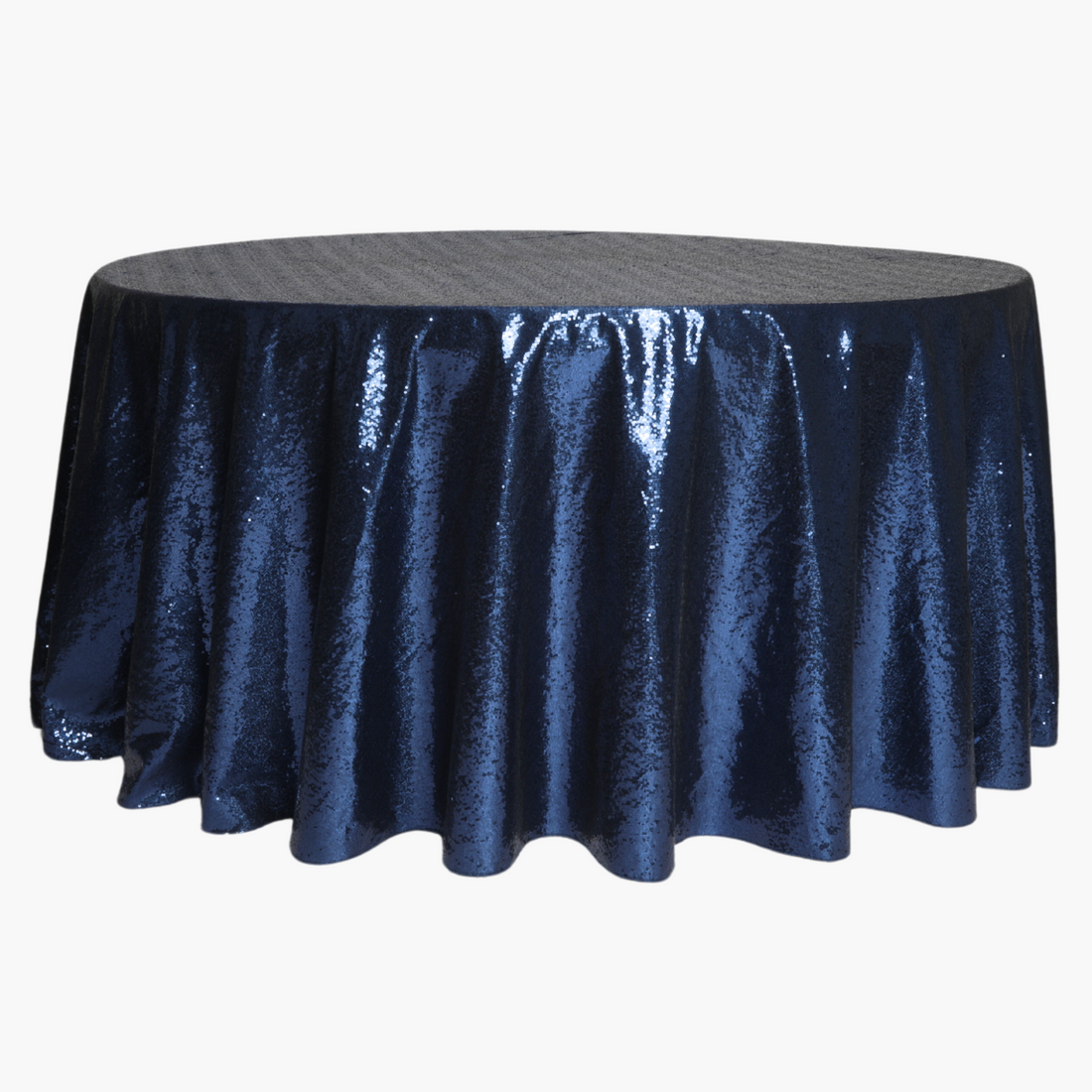 Glitz Sequins 120" Round Tablecloth - Navy Blue (New Tone) - CV Linens™