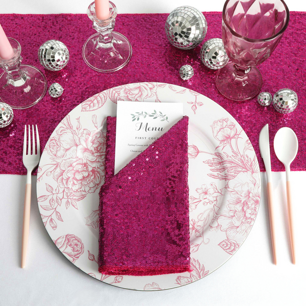 Glitz Sequin Table Runner - Magenta - CV Linens™