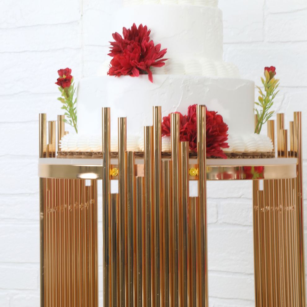 3 pcs of Gold Plinths Round Display Stand– CV Linens