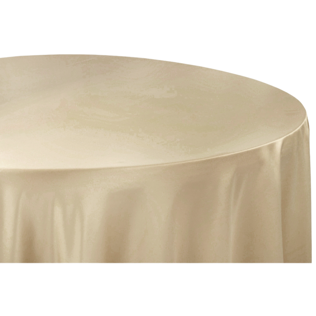 Lamour Satin 132" Round Tablecloth - Champagne - CV Linens™