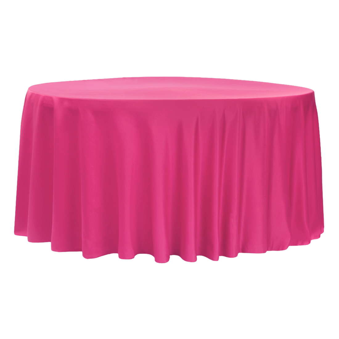 Lamour Satin 120" Round Tablecloth - Magenta - CV Linens™