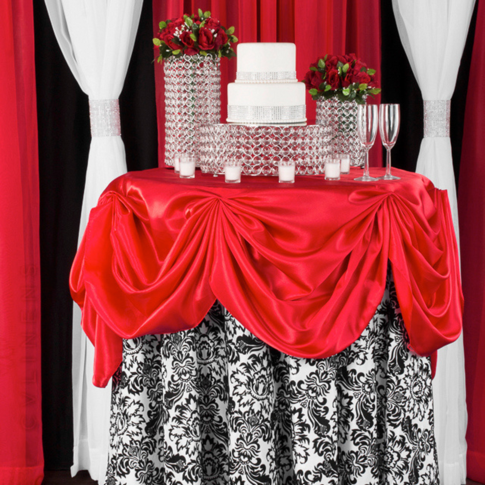 4 pc/pk Large Rhinestone Velcro Drape Sash Clip - Silver - CV Linens™