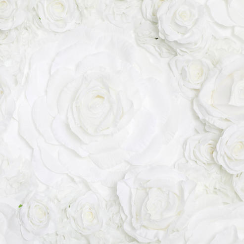Luxe Roll Up Flower Wall Backdrop 8ft x 4ft - White - CV Linens™