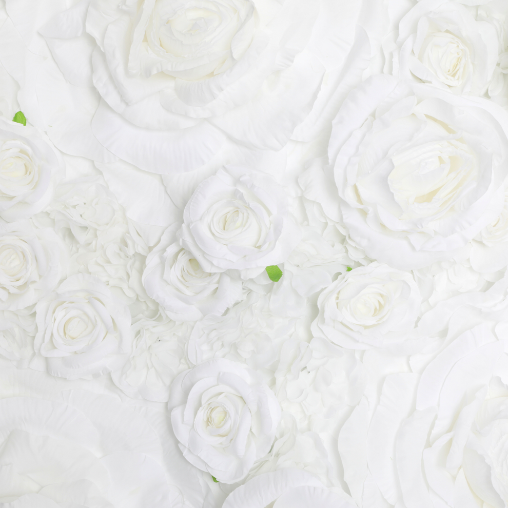 Luxe Roll Up Flower Wall Backdrop 8ft x 4ft - White - CV Linens™