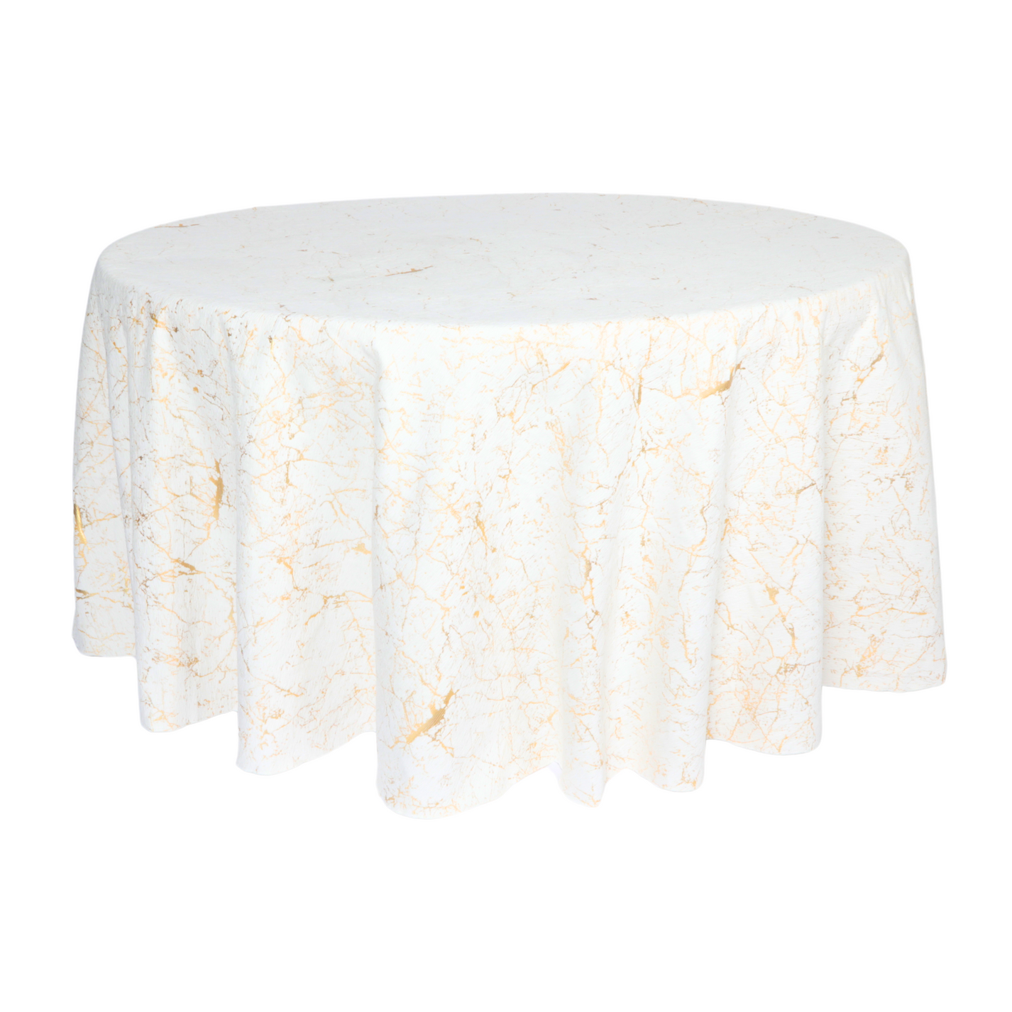 Marble Reversible Jacquard Tablecloth 120" Round - Gold - CV Linens™