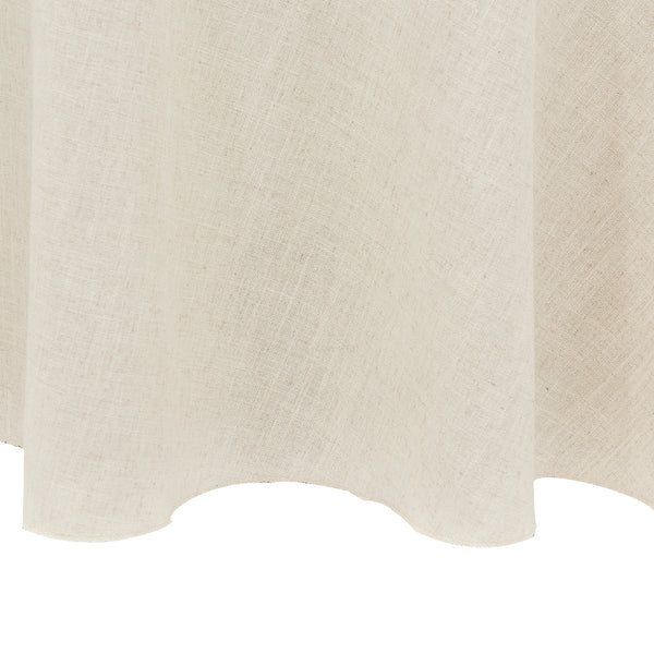 120" Round Premium Linen-Look Panama Weave Tablecloth - Ivory– CV Linens