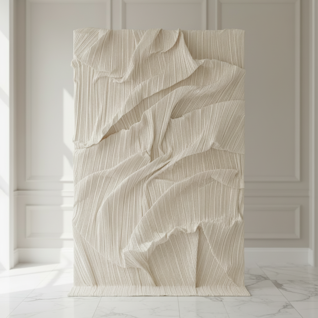 Pleated Crinkle DIY Textured Fabric 10 yards - Ivory - CV Linens™