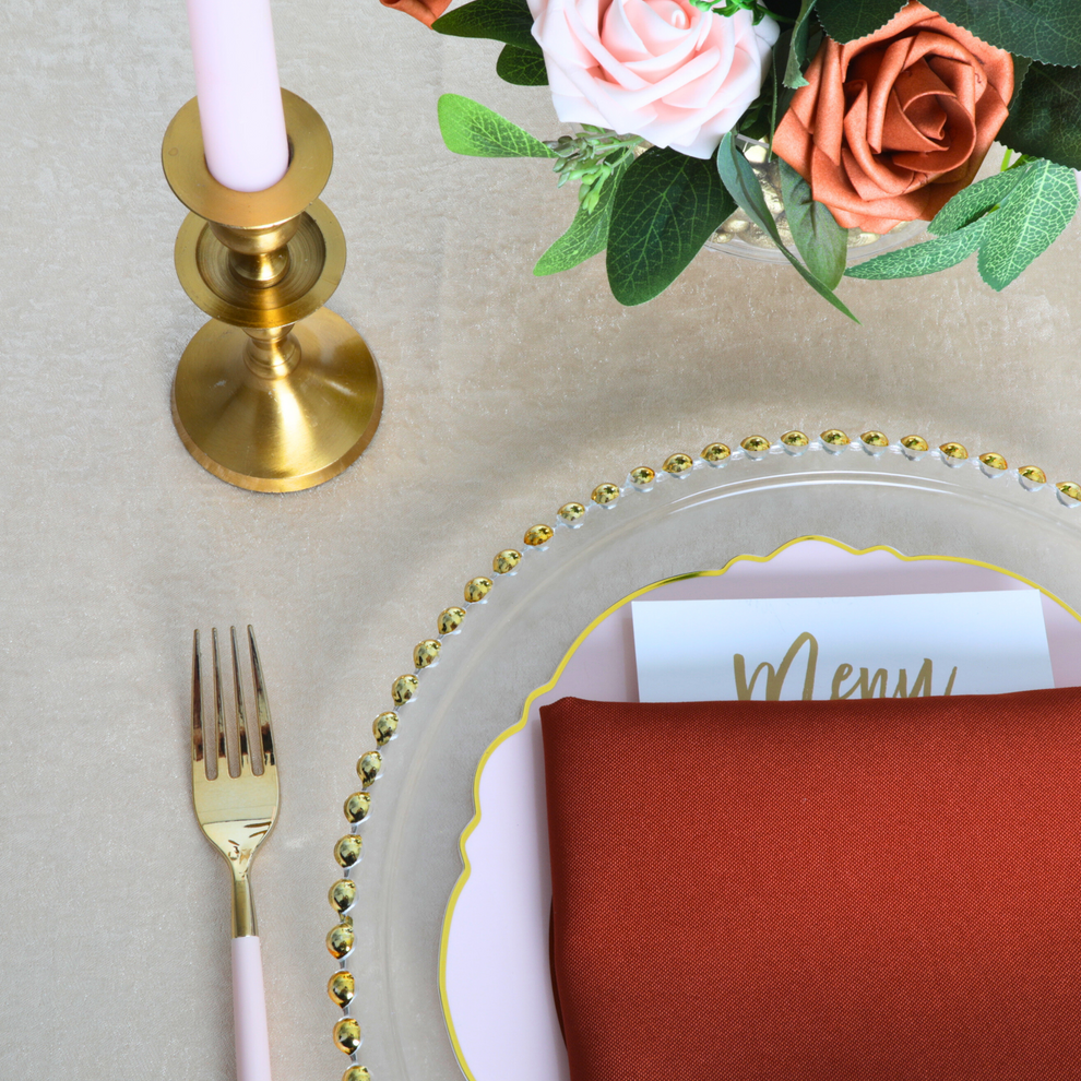 Premium Polyester Napkin 20"x20" - Rust - CV Linens™