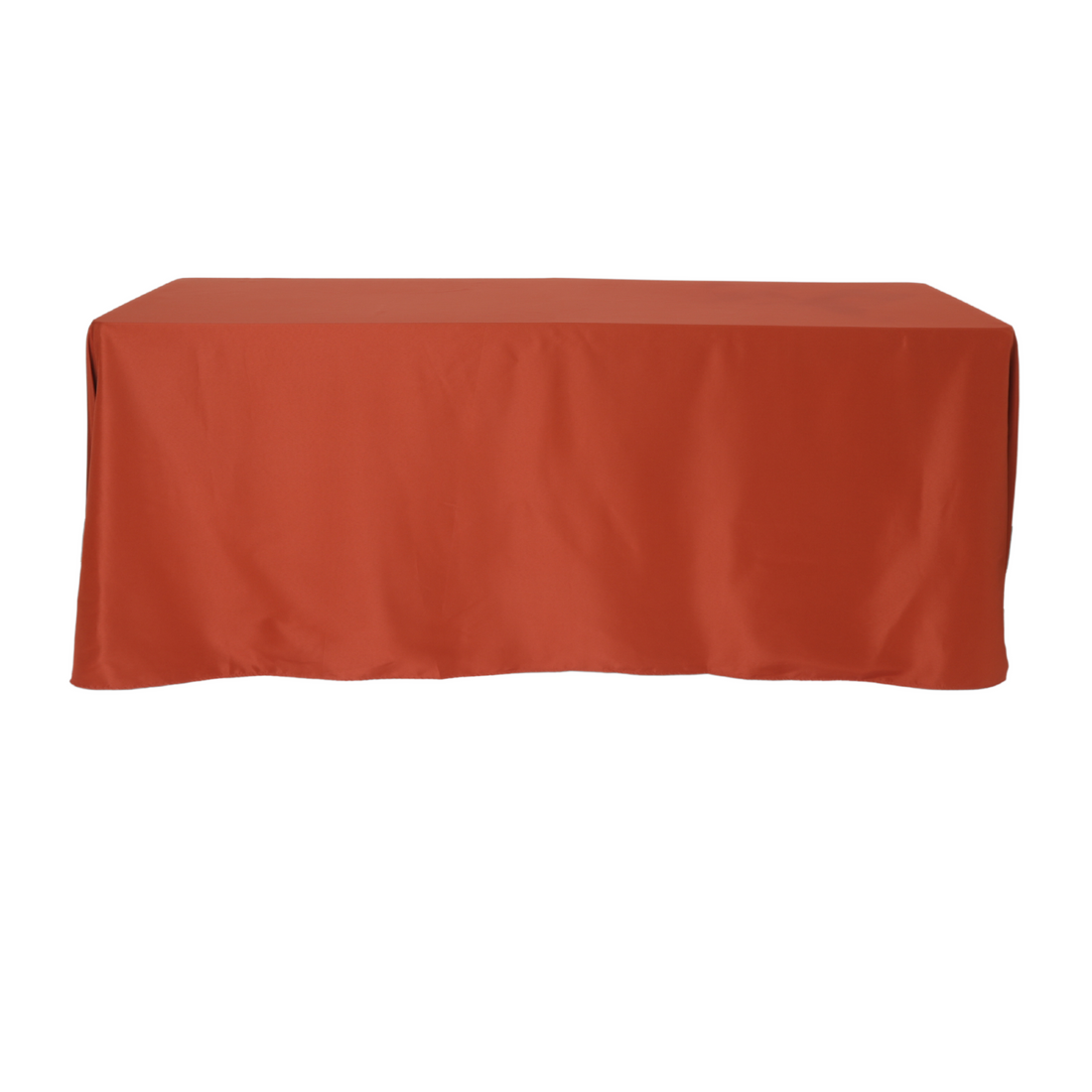 90"x156" Rectangular Oblong Polyester Tablecloth - Rust - CV Linens