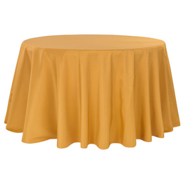 Round Premium Polyester 132" Tablecloth - Gold - CV Linens™