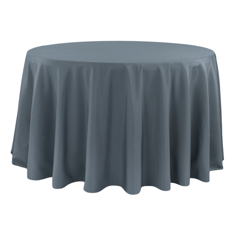 Pewter Polyester 120" Round Tablecloth - CV Linens™