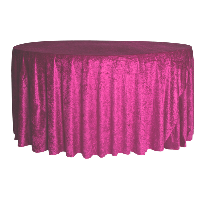 Velvet 132" Round Tablecloth - Magenta - CV Linens™