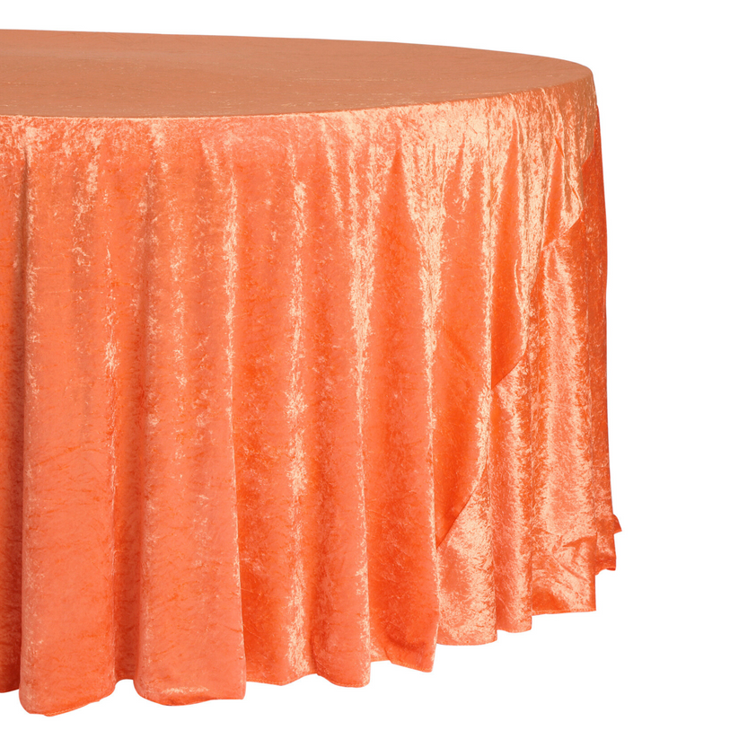 Velvet 132" Round Tablecloth - Orange - CV Linens™
