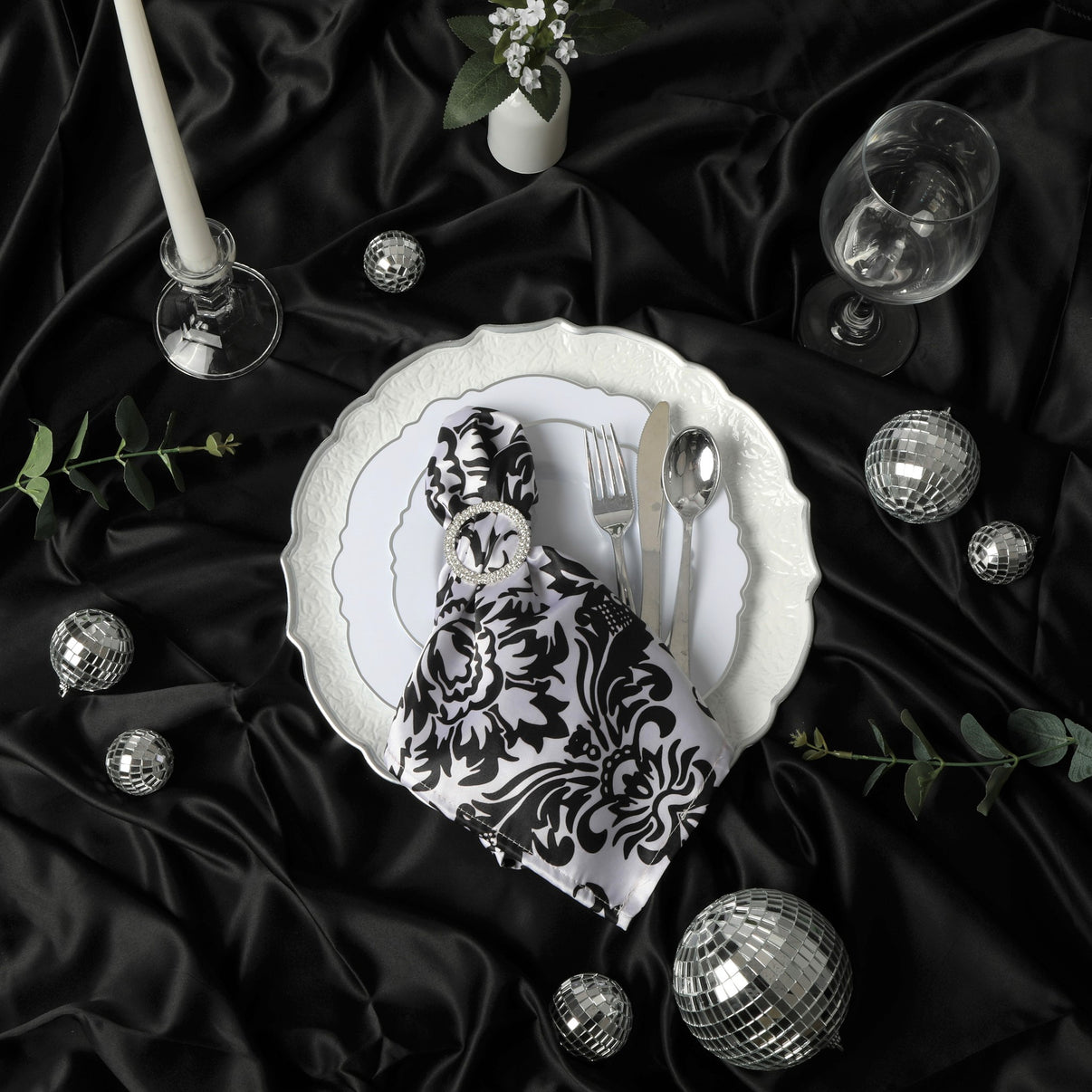 Satin Napkin 20"x20" - Damask for Elegant Table Settings– CV Linens