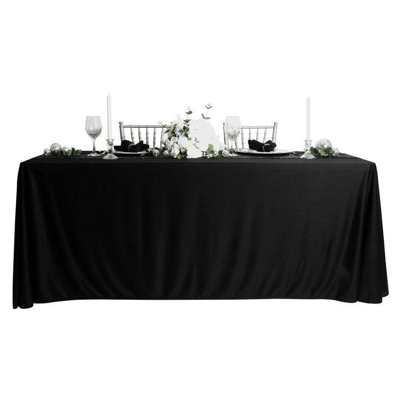 Black Scuba 90”x156” Rectangular Oblong Tablecloth - CV Linens™