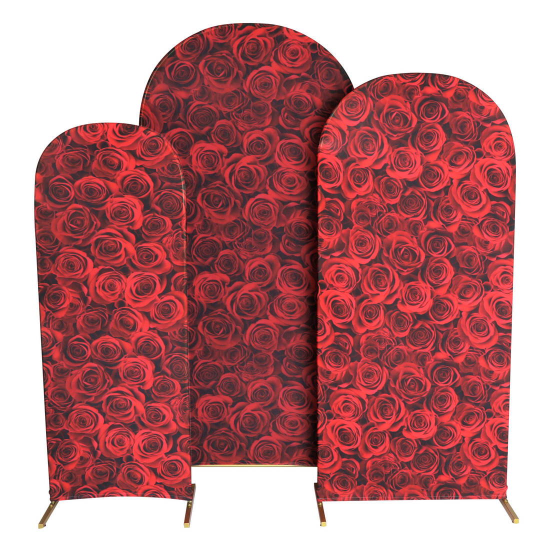 Spandex Covers for Trio Arch Frame Backdrop 3pc/set - Red Roses - CV ...