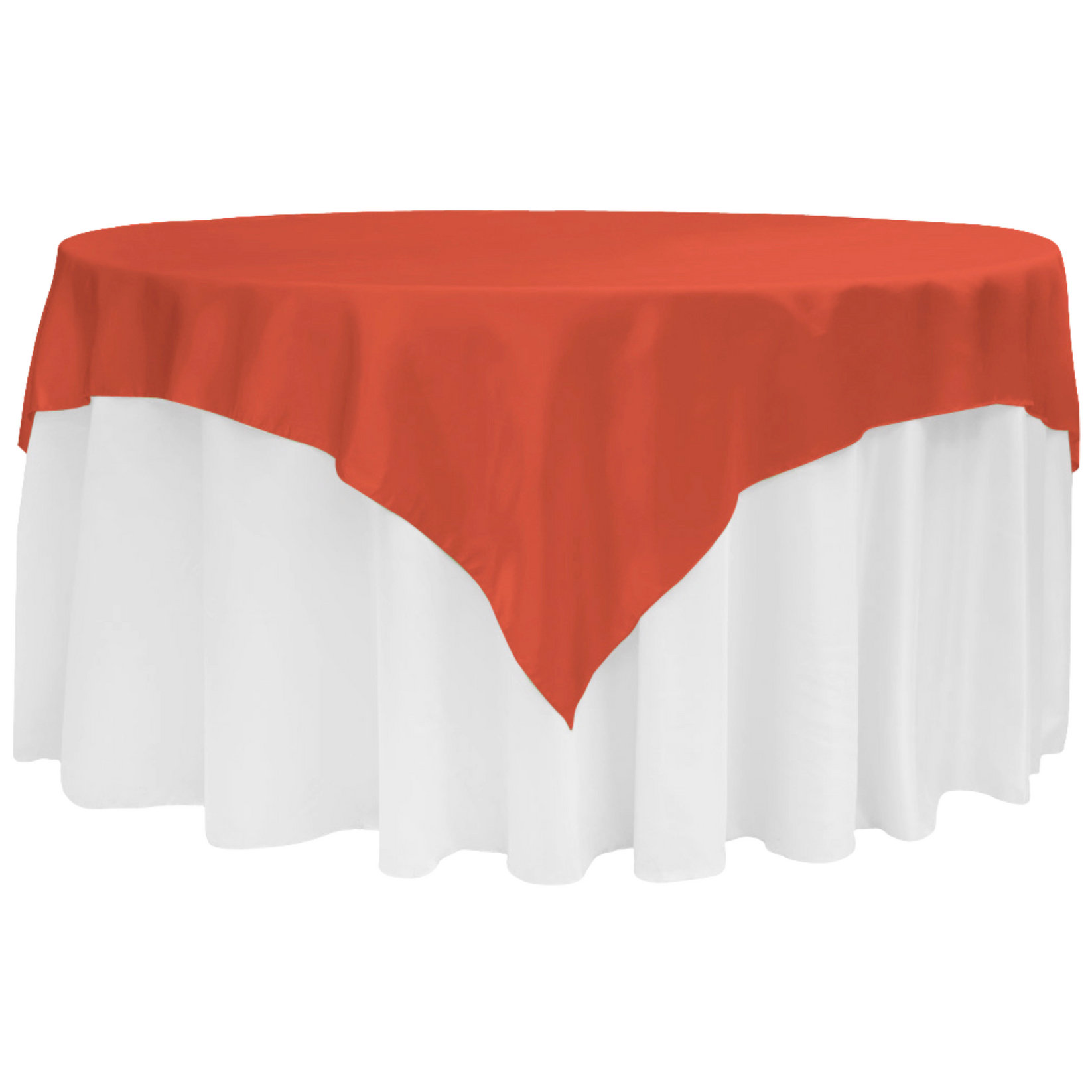 Square 72" Satin Table Overlay - Rust - CV Linens™