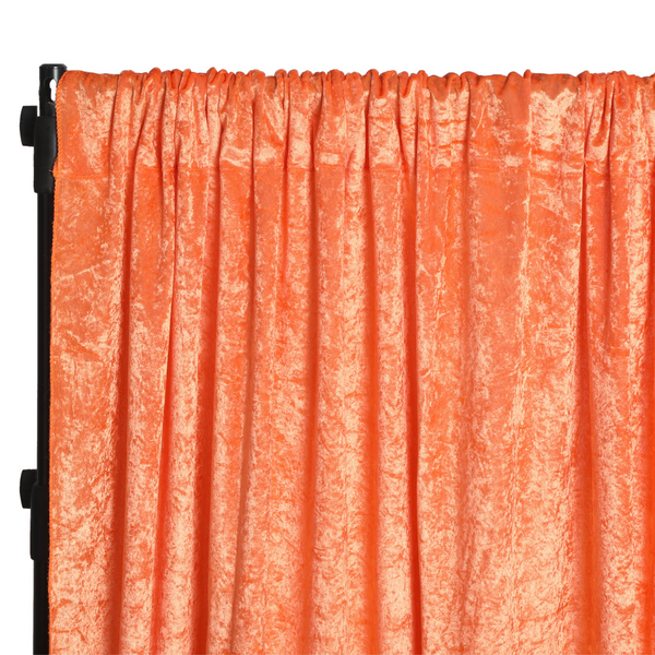 Velvet 10ft H x 52" W Drape/Backdrop Curtain Panel - Orange - CV Linens™