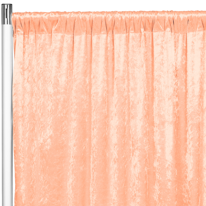 Velvet 12ft H x 52" W Drape/Backdrop Curtain Panel - Peach - CV Linens™