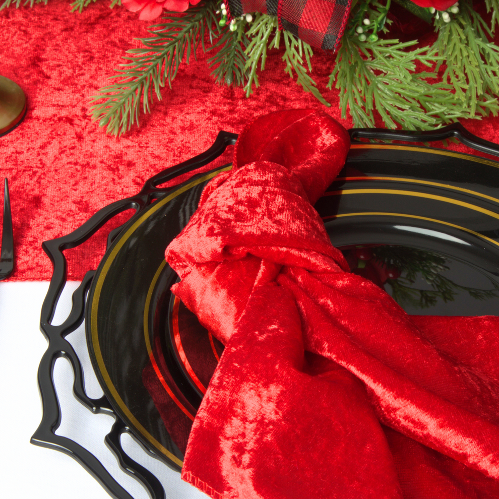 20x20 Velvet Linen Napkins - Red - CV Linens™