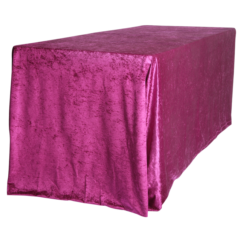 Velvet 90"x132" Rectangular Tablecloth Magenta - CV Linens™