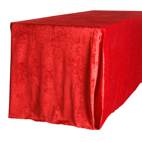 Velvet 90"x156" Rectangular Tablecloth Red - CV Linens™
