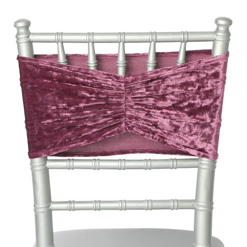 Velvet Ruffle Stretch Chair Band - Violet - CV Linens™