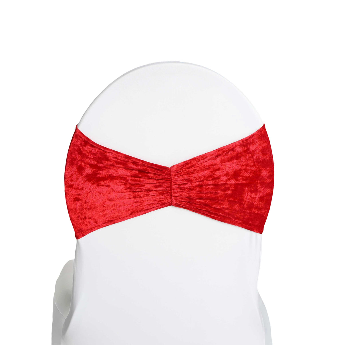 Velvet Ruffle Stretch Chair Band - Red - CV Linens™