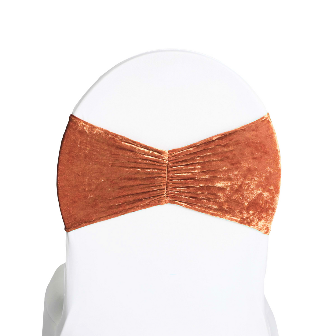Velvet Ruffle Stretch Chair Band - Terracotta - CV Linens™