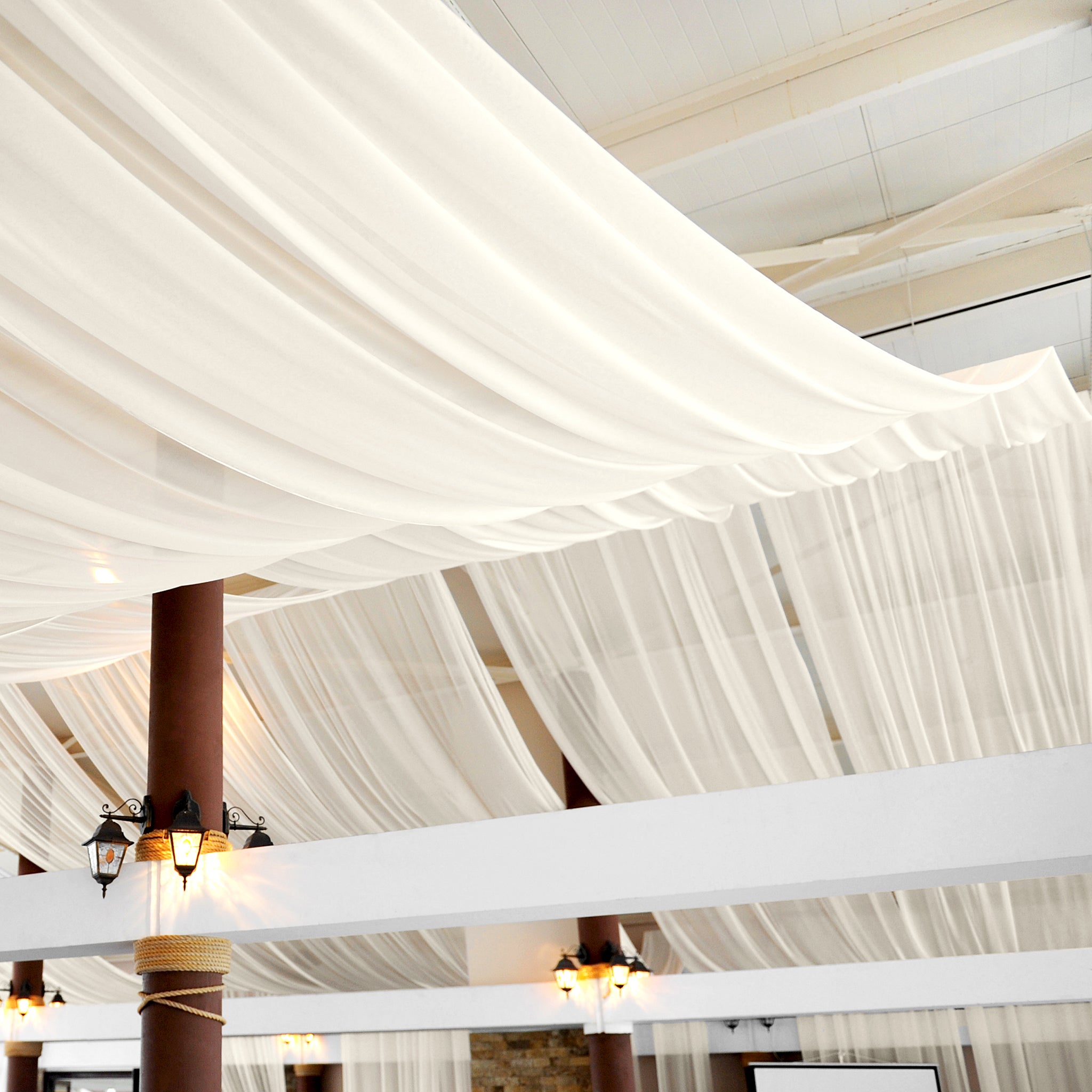 40 ft Ceiling Voile Draping - Ivory - CV Linens™